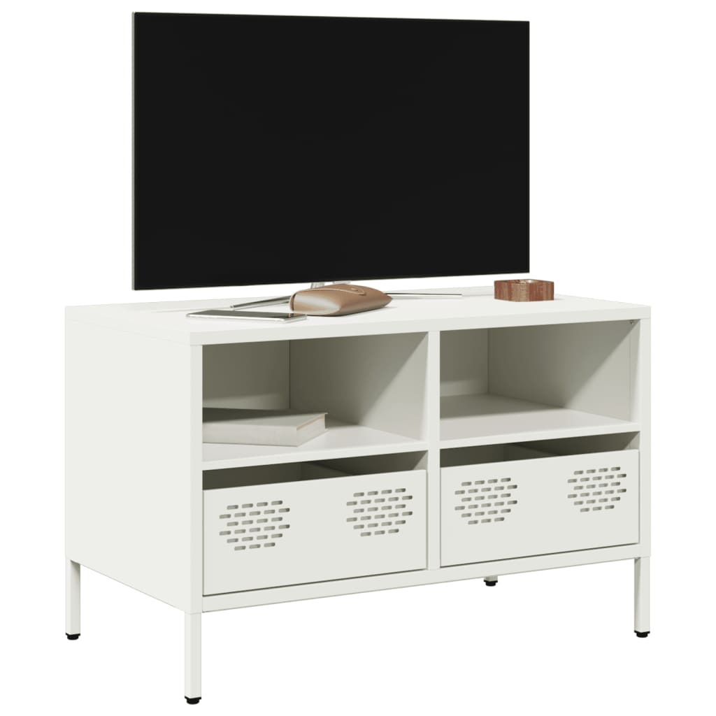 Maison Exclusive - Mueble para TV acero laminado en frío blanco ...