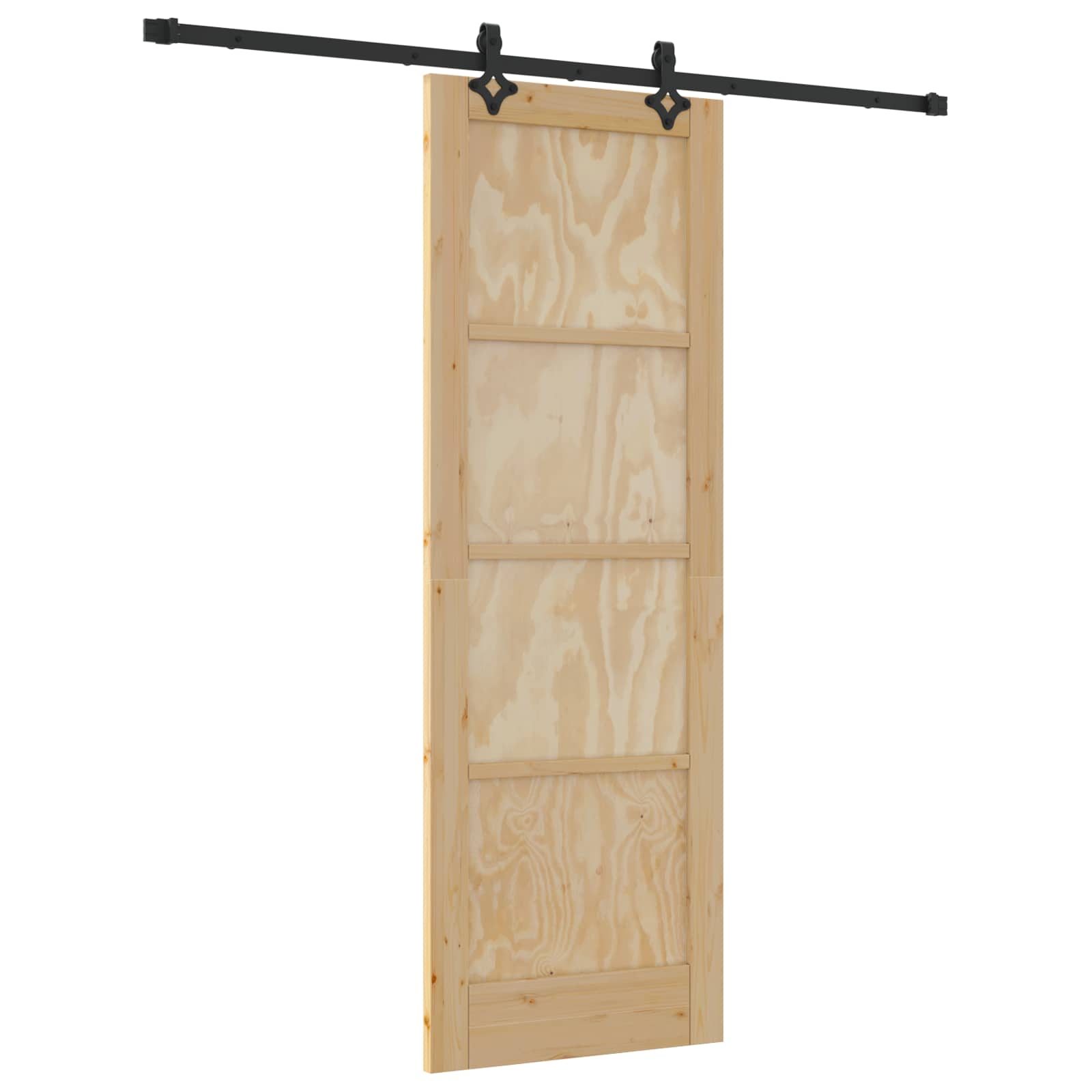 Puerta corredera | Puerta Interior Natural y negro 73,5 x 211 cm ...