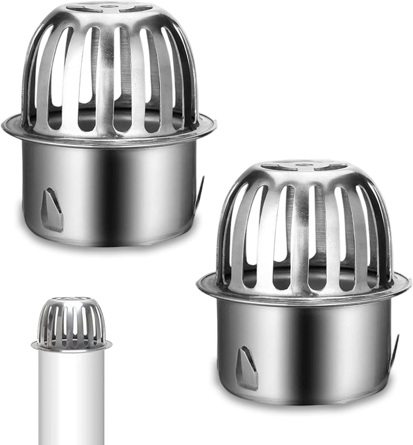 Set di 2 protezioni per grondaie in acciaio inox per grondaie, pluviali ...