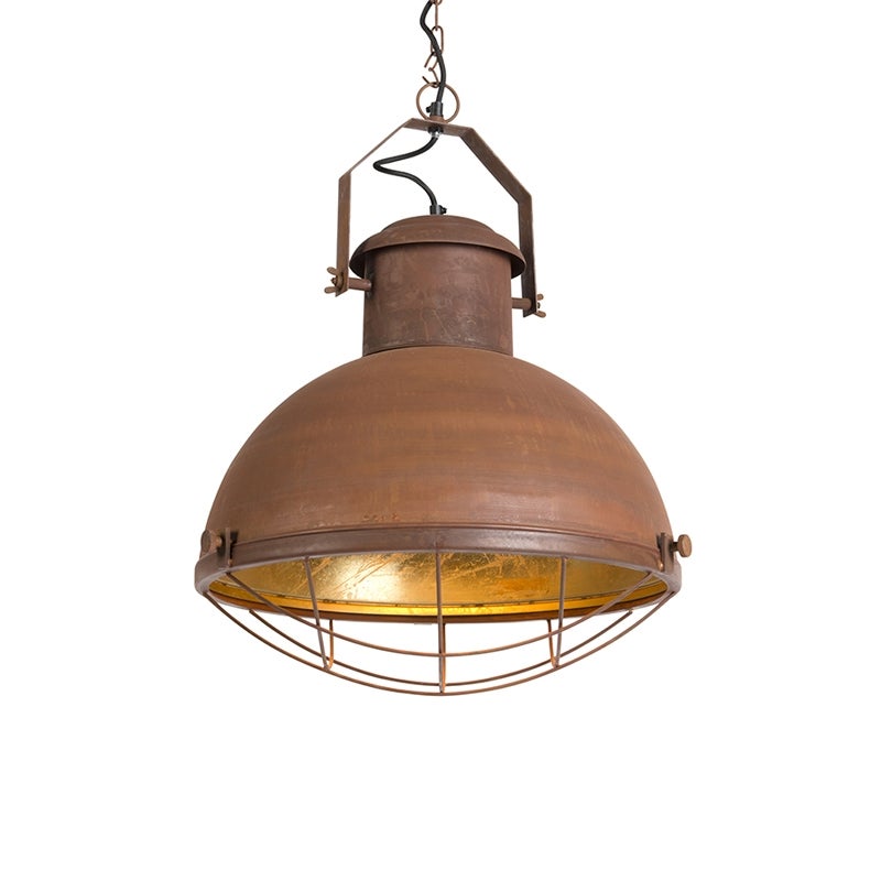 Qazqa industriel lampe suspendue - Engine Hl - brun rouille, rond, max ...