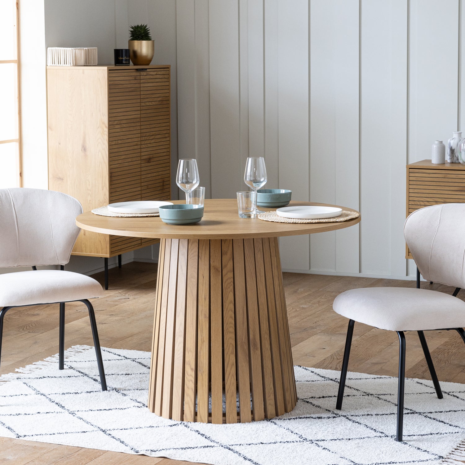 Table à manger ronde 110cm style scandinave LIV | Leroy Merlin