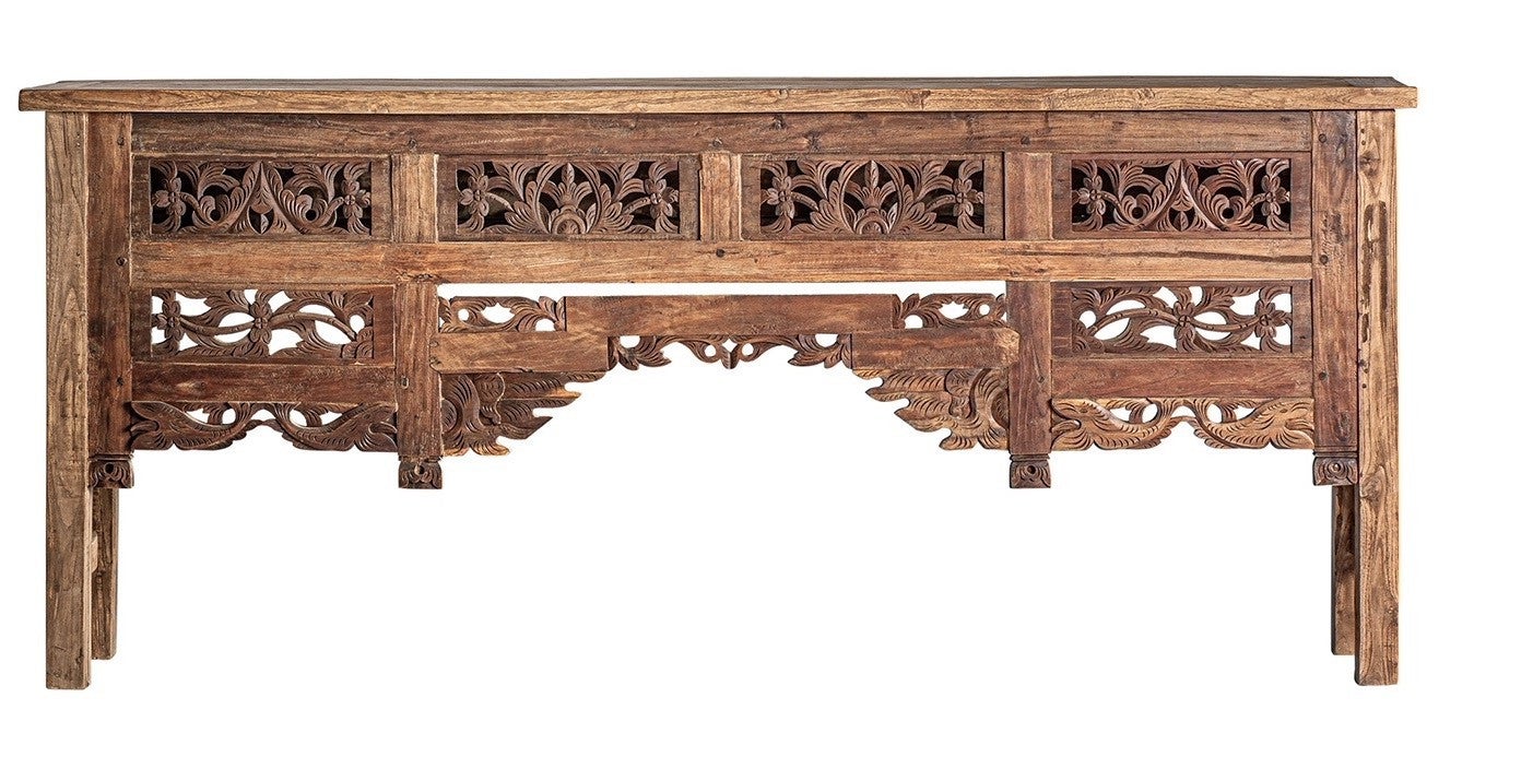 Console en bois de tech naturel style ethnique Kindana 200cm | Leroy Merlin