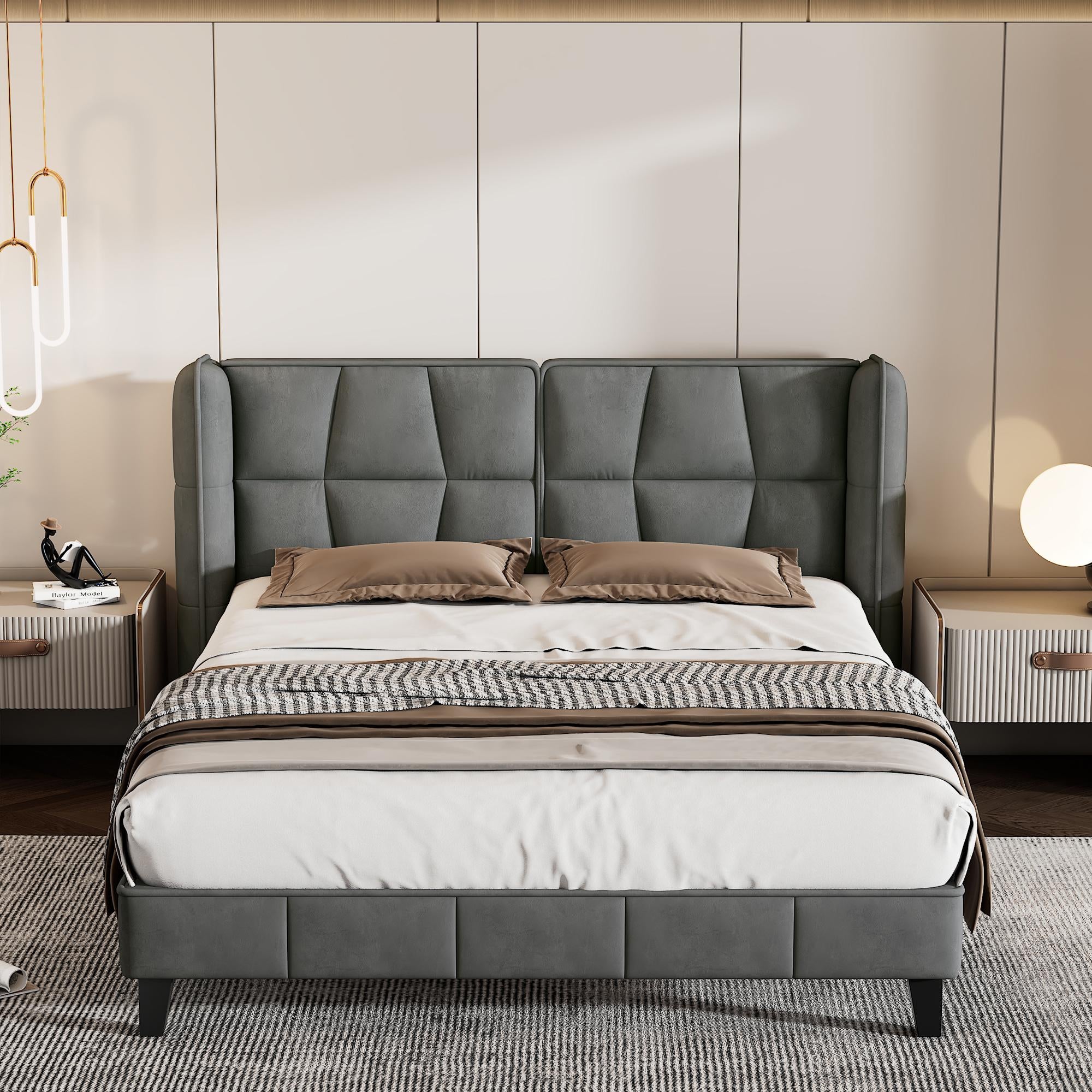 Lit Polster 140x200 cm - Avec Lattenrost, Tête de lit, Support en ...