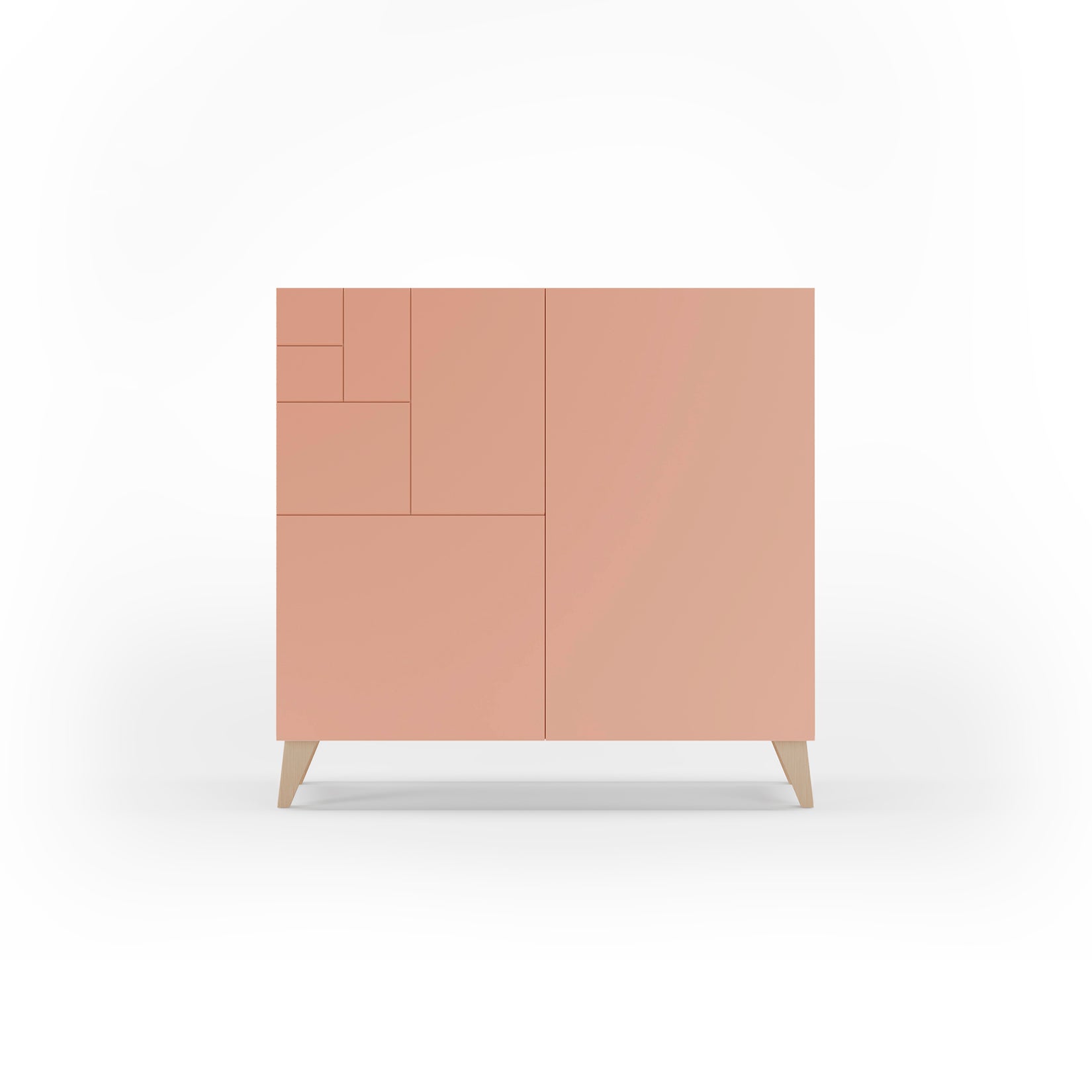 Mueble zapatero en melamina y patas haya, modelo Bergen, color roble ...