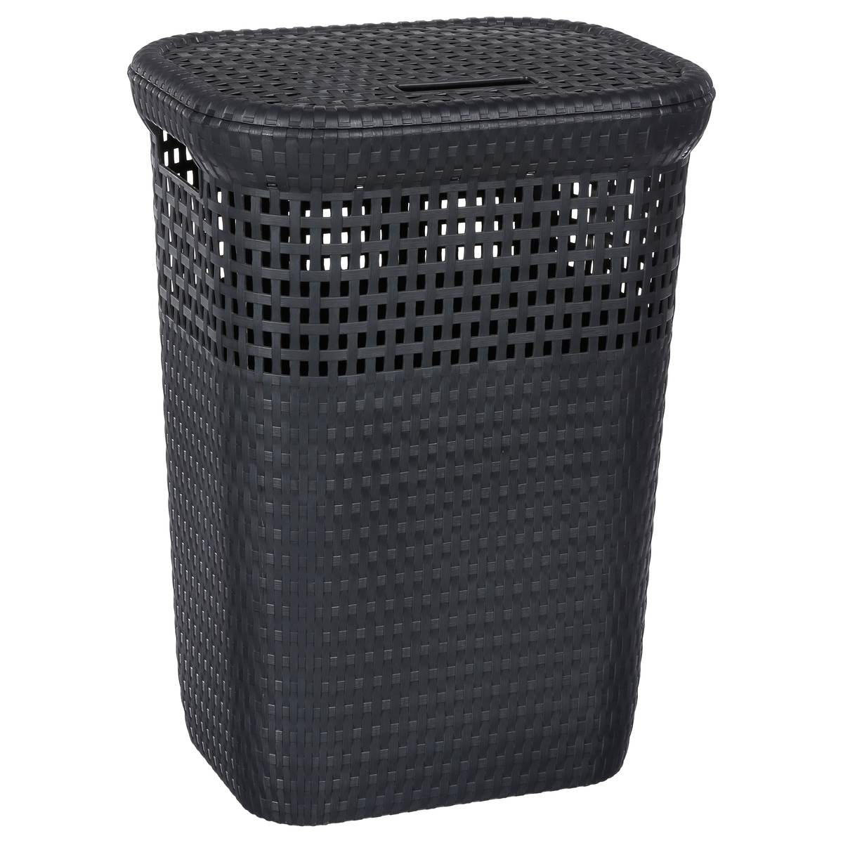 Cesto per biancheria in plastica Rattan 60L grigio | Leroy Merlin