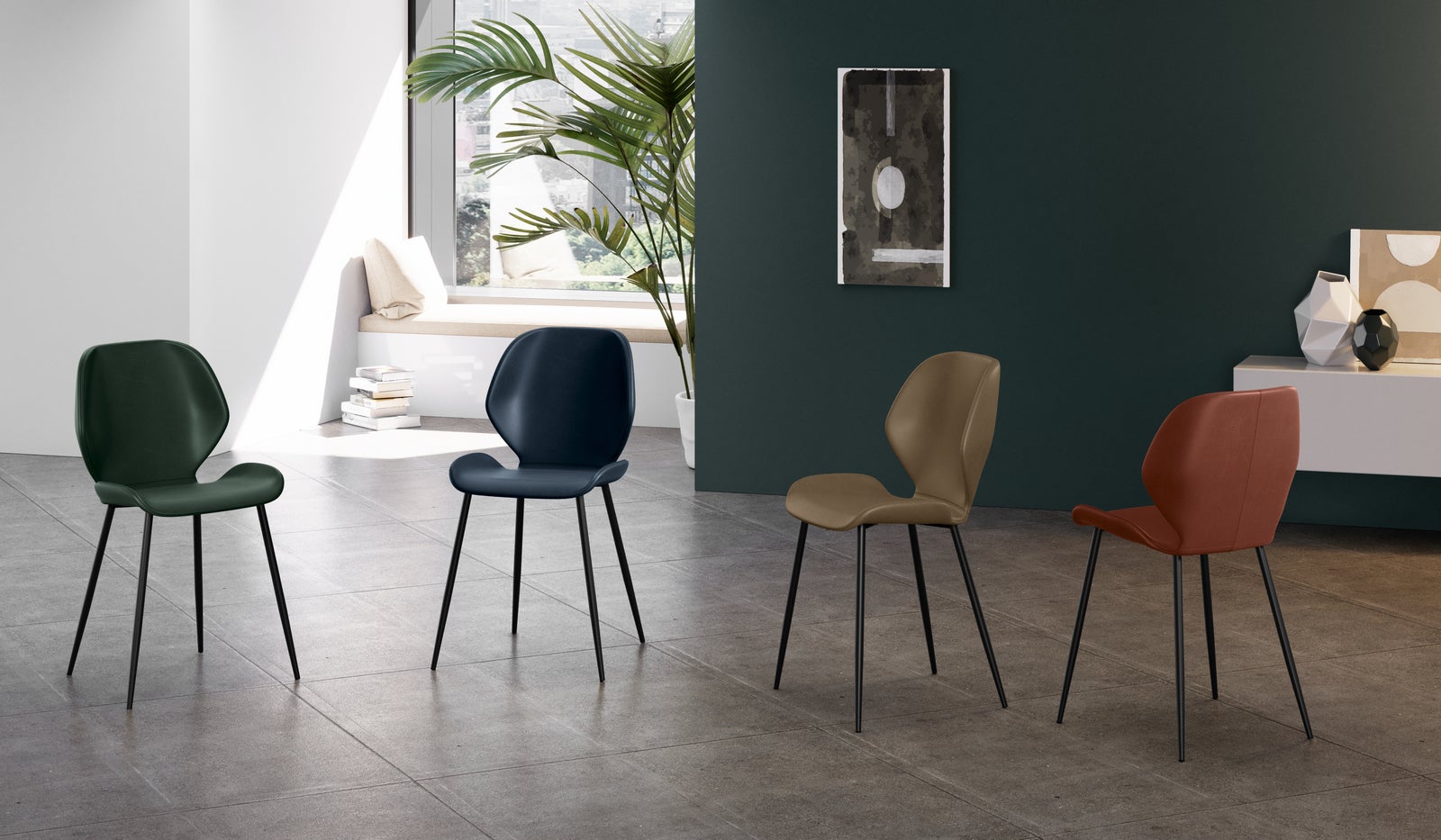 Diana Chaise bleue soft touch 4 pcs | Leroy Merlin