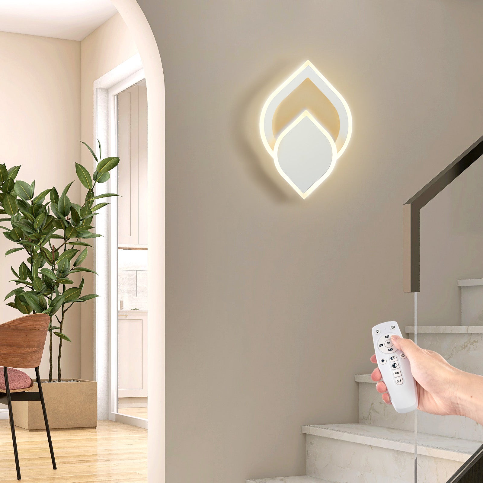 S'AFIELINA Applique murale LED moderne rotative Intensité variable, 3 ...