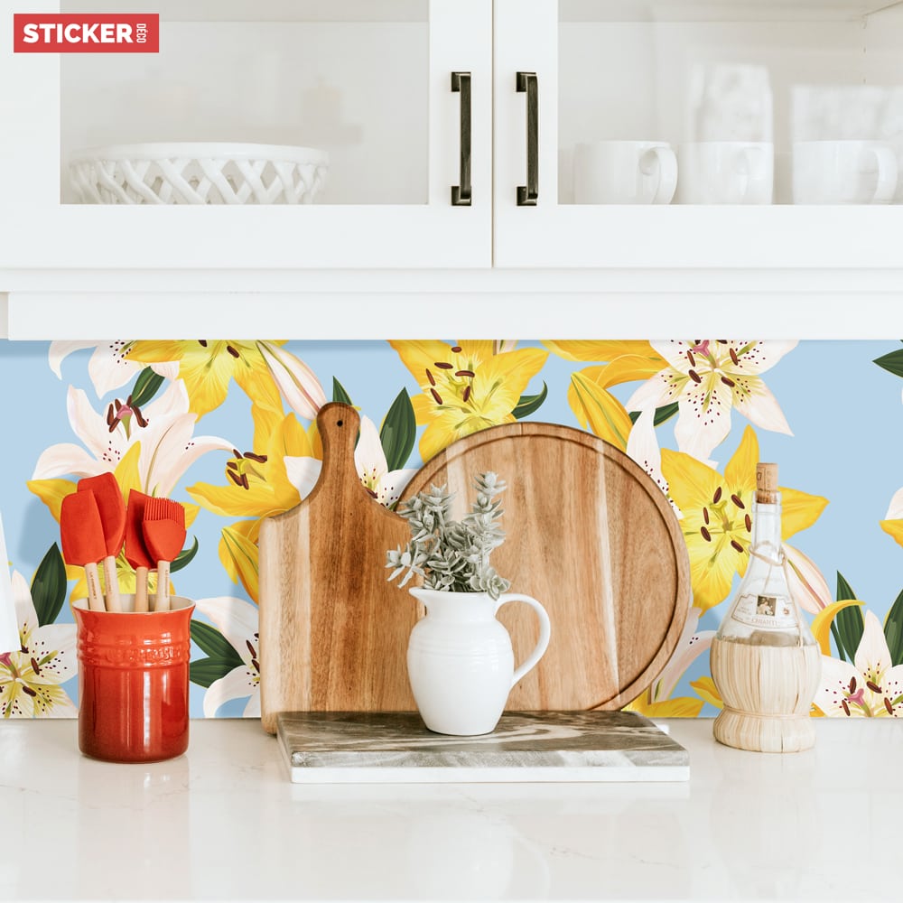 Crédence Adhésive Lys Fleuri - 300 x 60 cm | Leroy Merlin