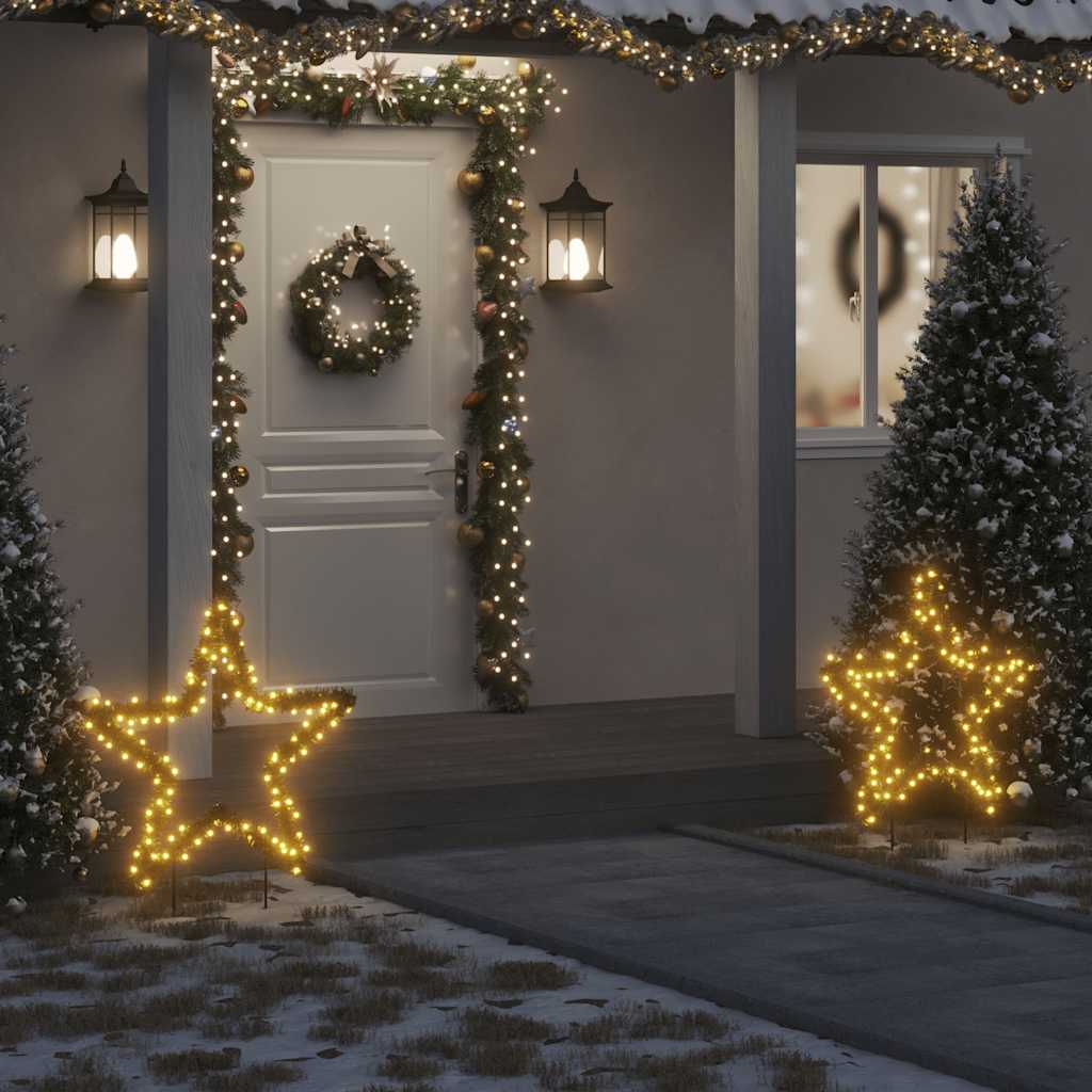 Estrella de luz decorativa Navidad con estacas 115 LED 85 cm vidaXL ...