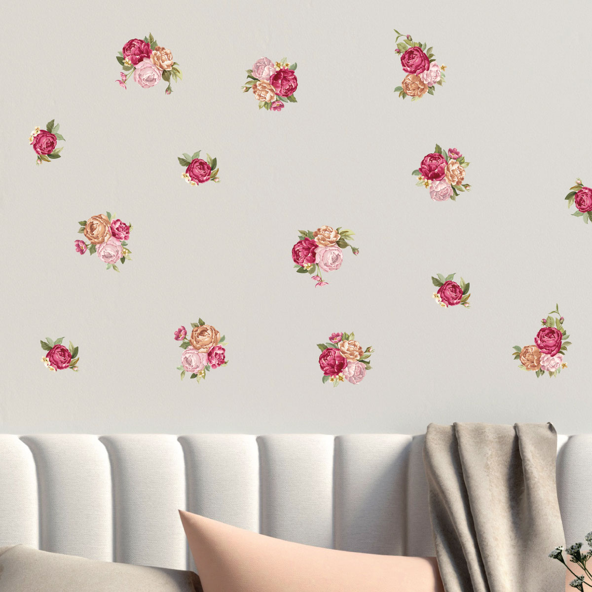 Stickers muraux | Sticker Mural Autocollant - FLEURS BOUQUET DE ROSES ...