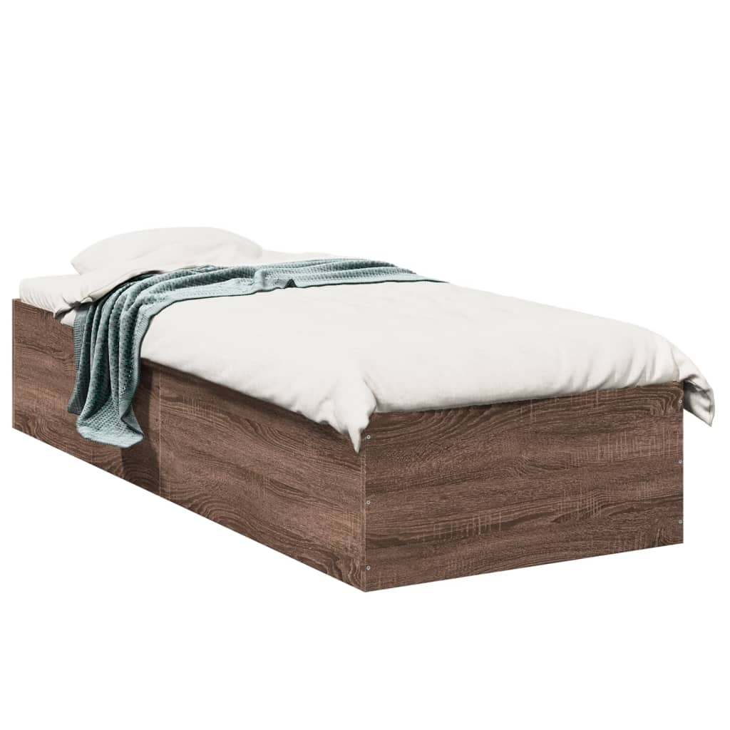 Lit simple | Lit adulte | Cadre lit chêne marron 90x190 cm bois d ...