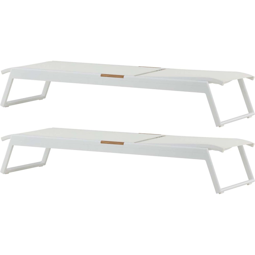 Transat extérieur en aluminium Mexico (Lot de 2) blanc Venture Home ...