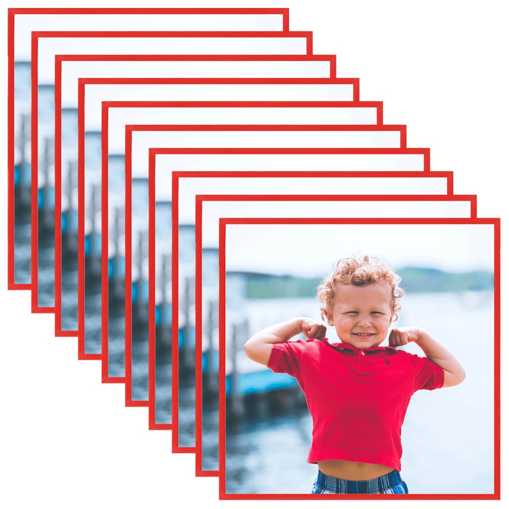 Collage de cadres photo 10 pcs au mur table Rouge 20x20 cm MDF vidaXL ...