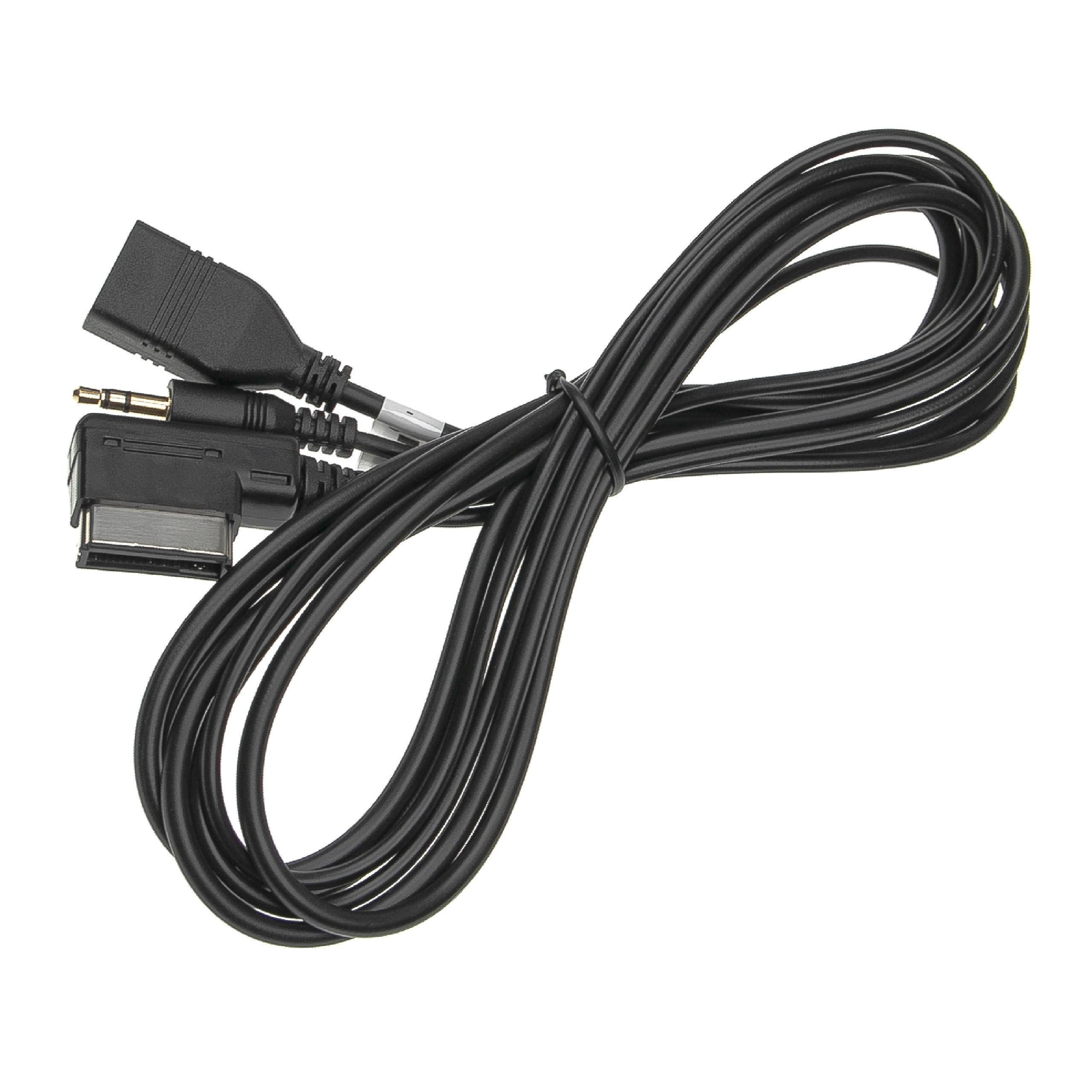 Vhbw Adaptador cable radio coche AUX USB audio Y compatible con Audi A1 ...