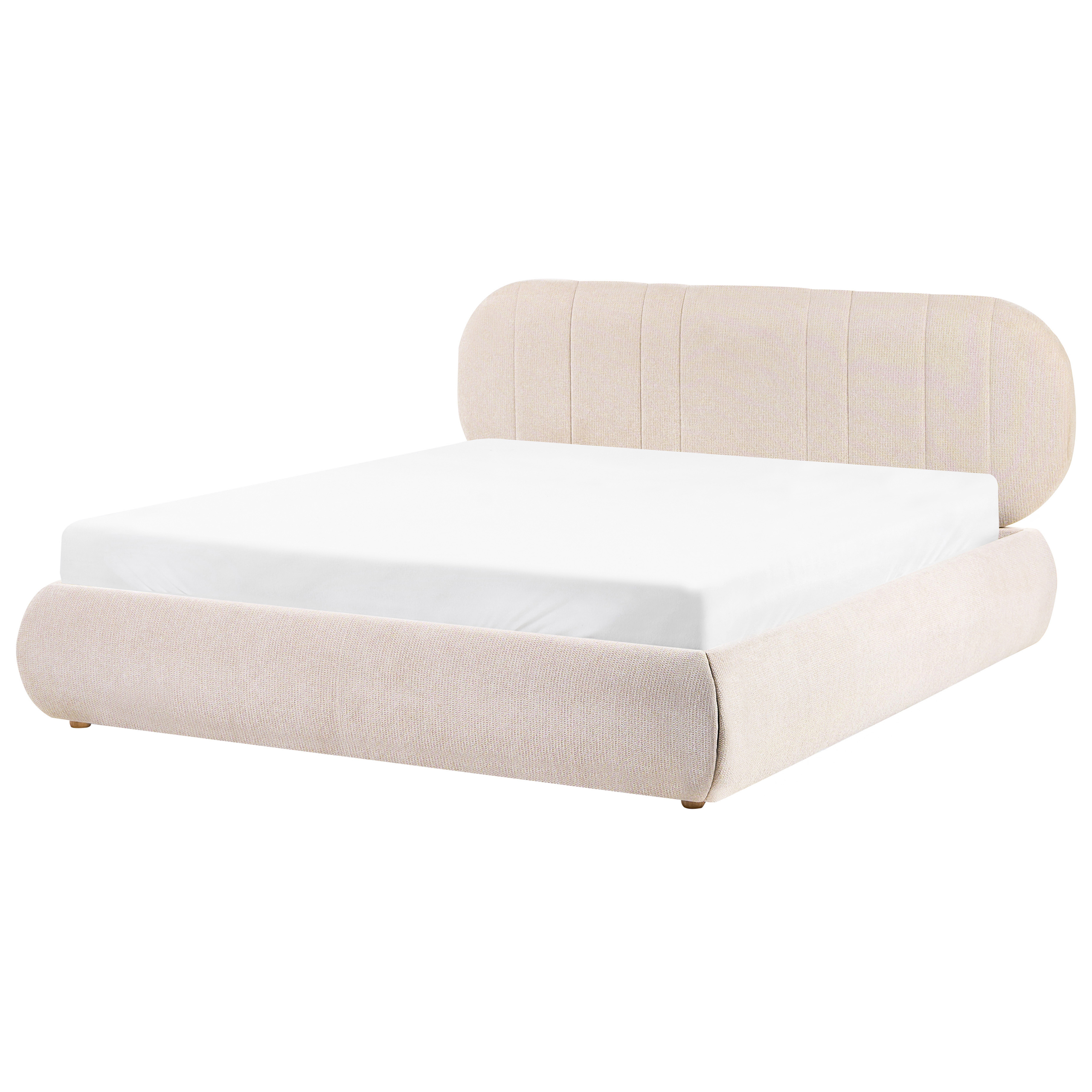 Lit ottoman Tissu CAMPAN 160 x 200 cm Beige clair | Leroy Merlin