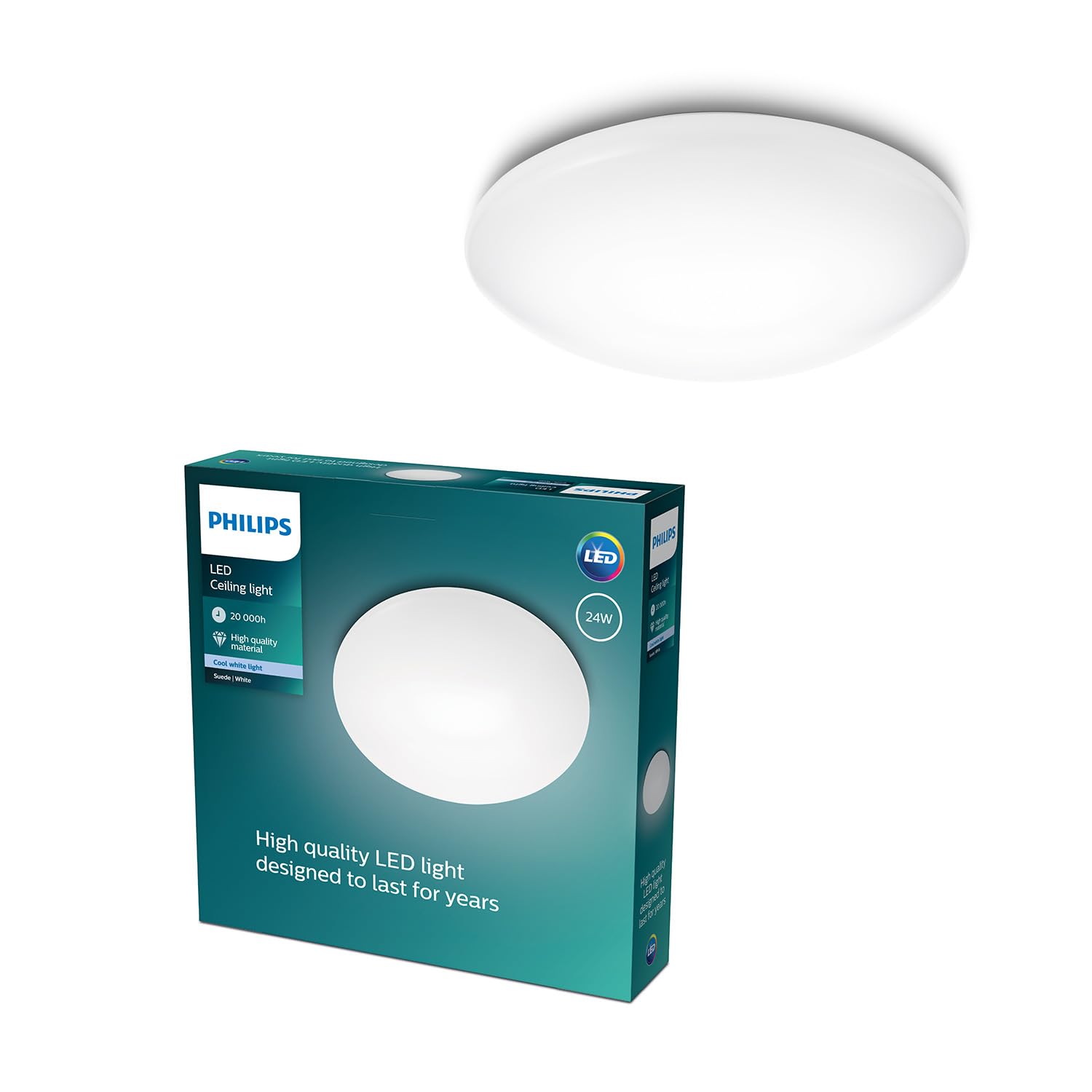 Plafón compacto LED Philips de Luz Neutra 38x9,9cm 2350LM | Leroy Merlin