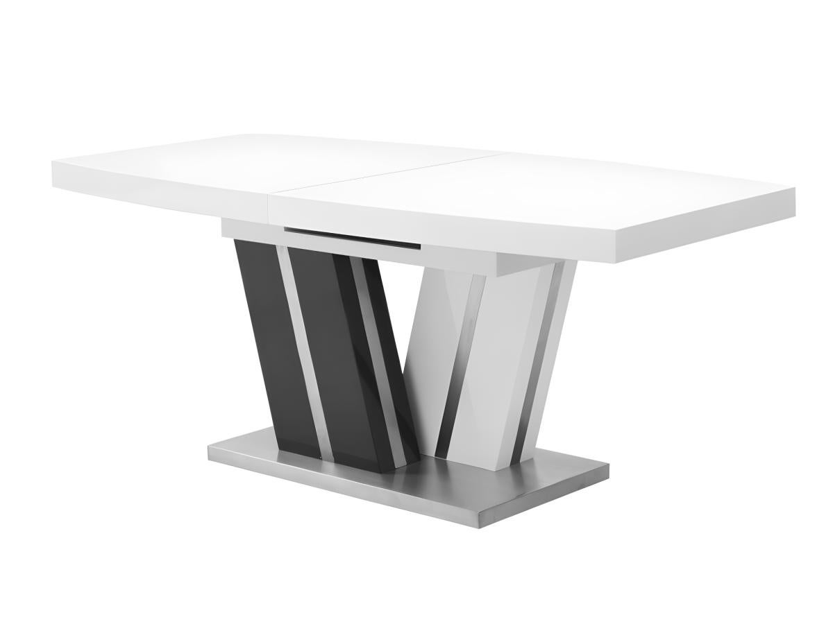 Table à manger extensible NOAMI II - 6 à 8 personnes - MDF laqué gris ...