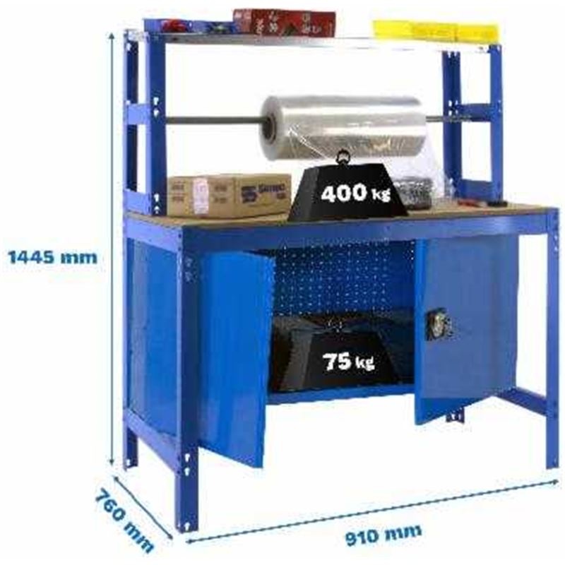 Banco de trabajo SIMONWORK BT4 CABINET 900 AZUL/MADERA - 8425437123252 ...
