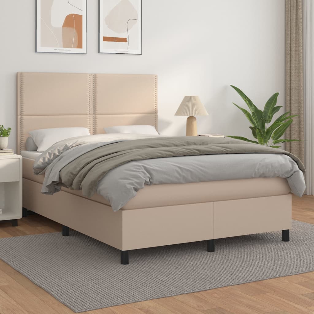Somier de láminas con colchón capuchino 140x190 cm vidaXL | Leroy Merlin