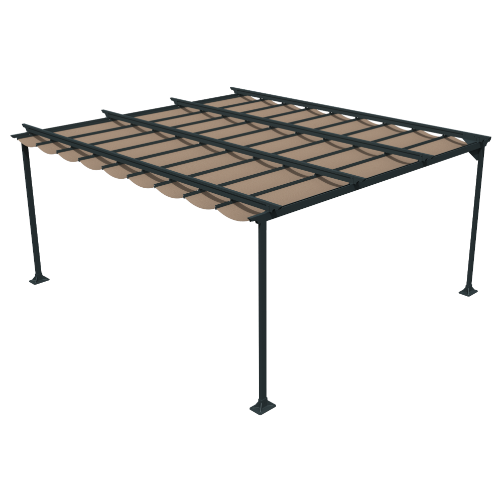 MORRITAN - Pérgola de lona autoportante (Topo - Gris antracito - 6,00m ...