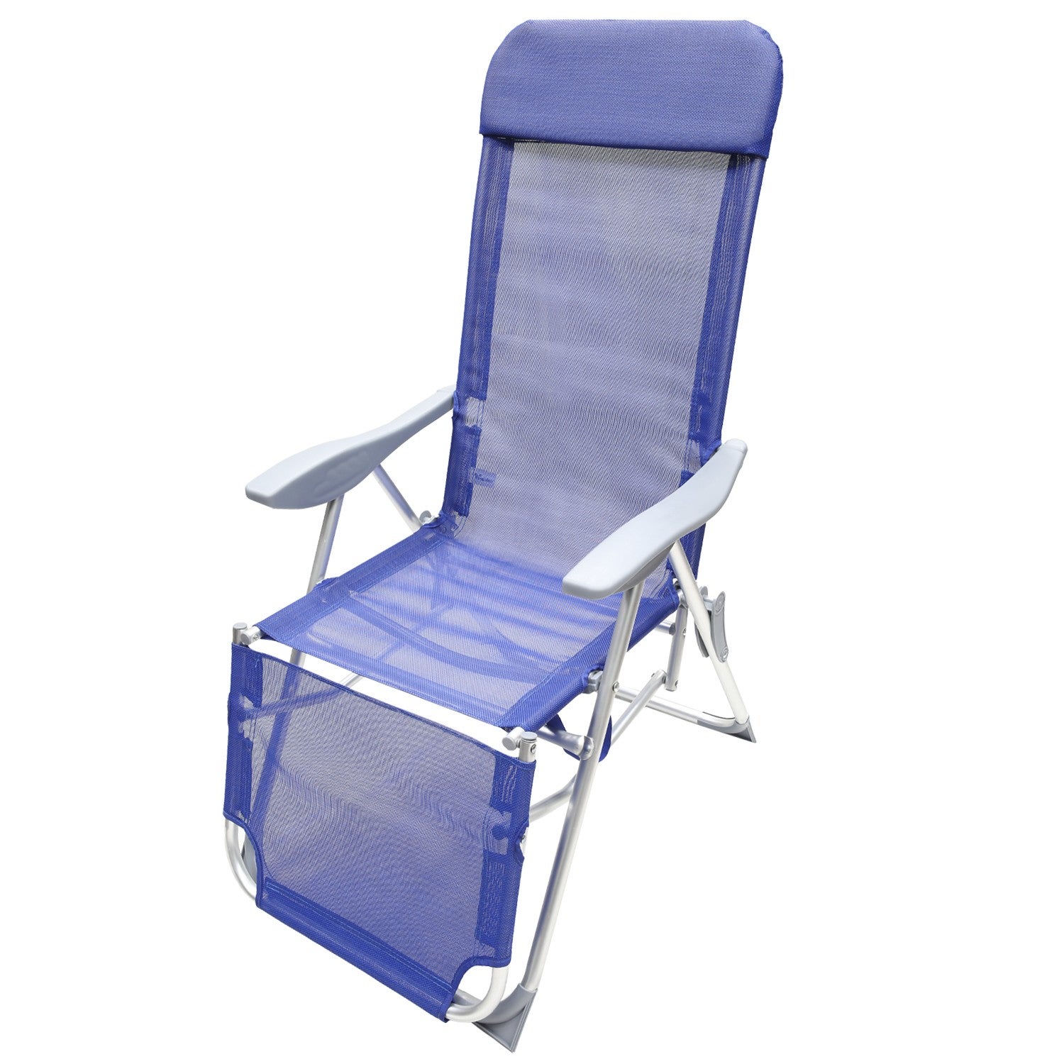 Silla Playa Estructura Aluminio, Reclinable 5 Posiciones Con Reposapies ...