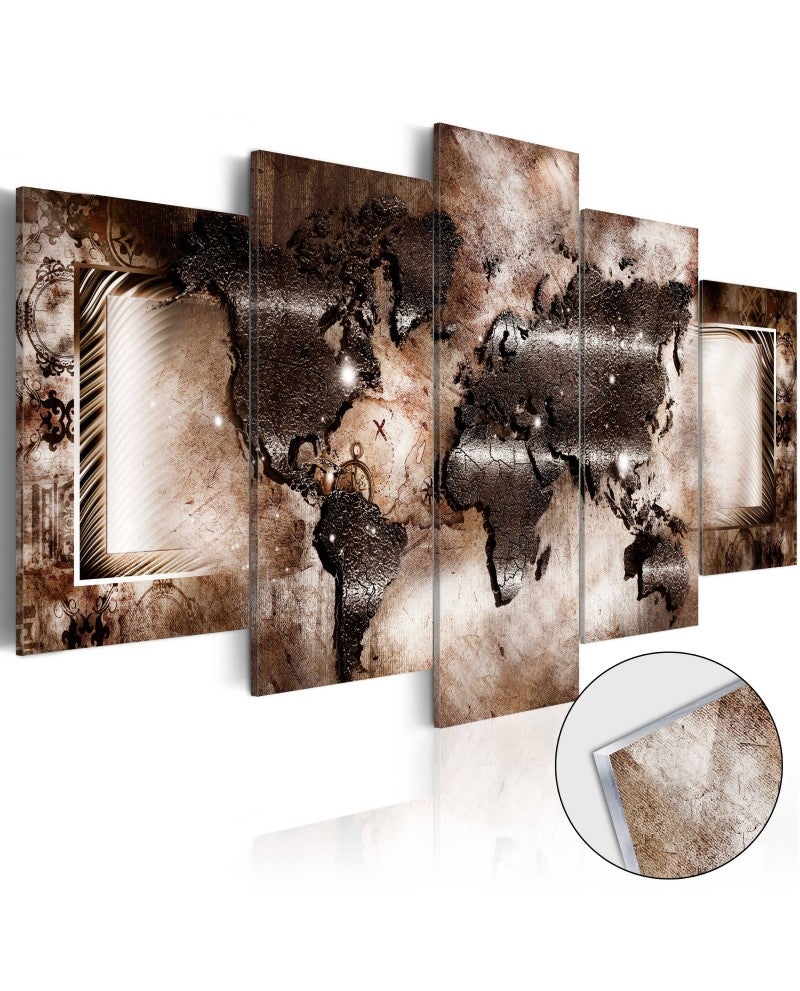 Tableau sur verre acrylique - Platinum Map [Glass] 100x50 | Leroy Merlin