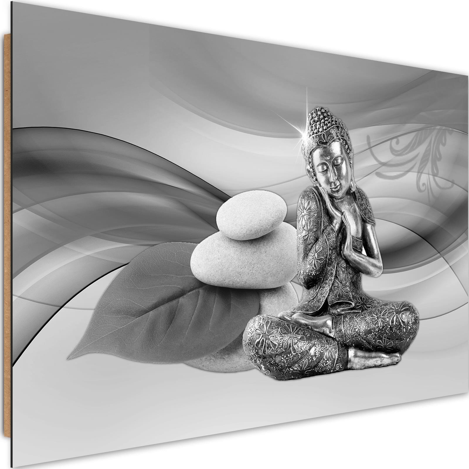 Tableau bois bouddha figure 3 - 90 x 60 cm | Leroy Merlin