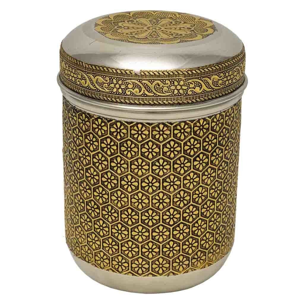 Pot en métal repoussé doré 9x9x12 | Leroy Merlin