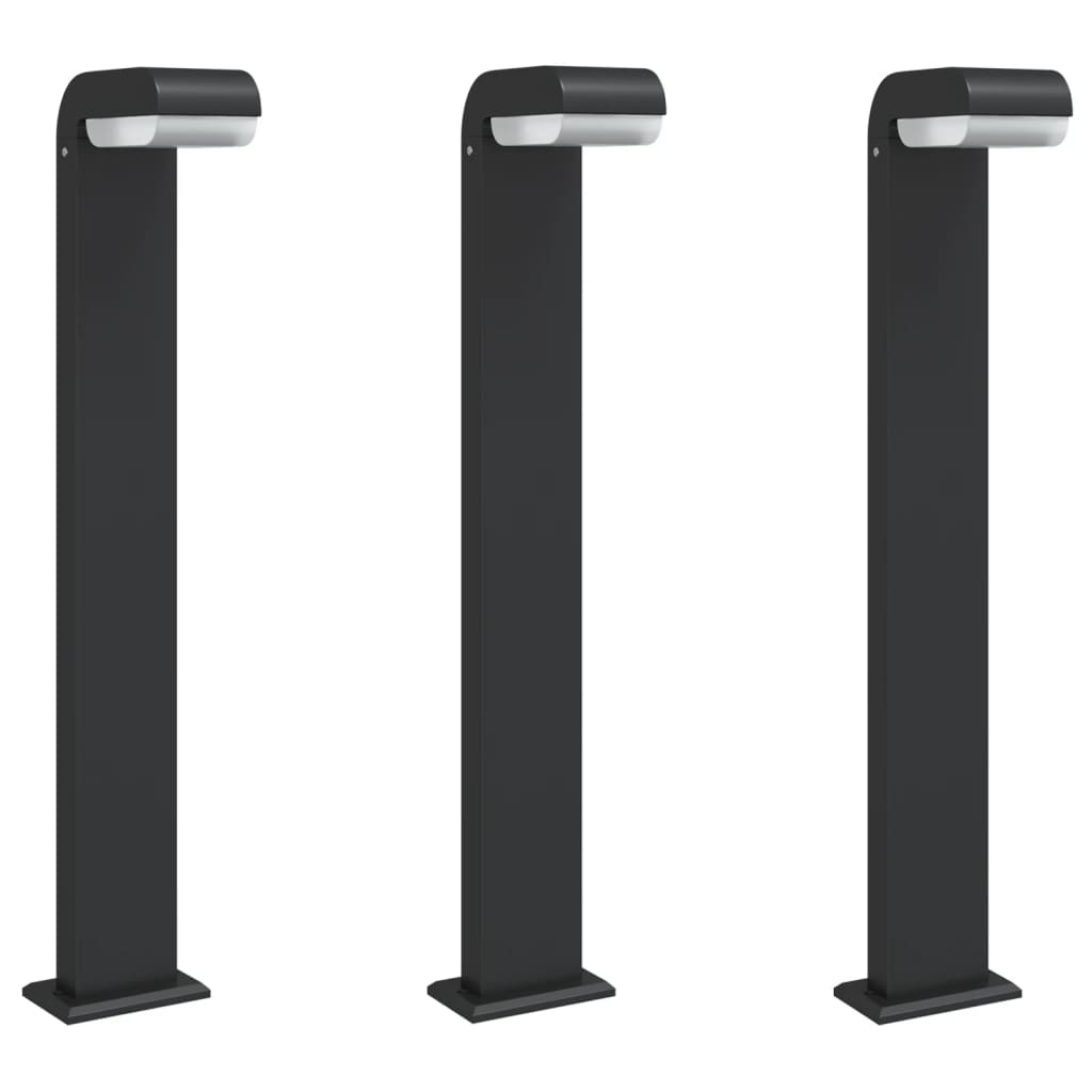 Lampadaire | Lampe sur pieds d'extérieur 3 pcs noir aluminium moulé ...