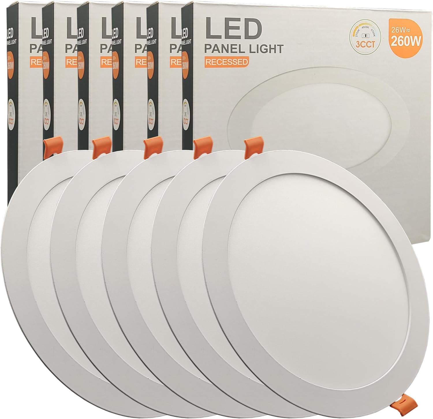 Pack x5 Downlight Circulaire 24cm, 26W (260W), 2800Lm, Spot Encastré ...