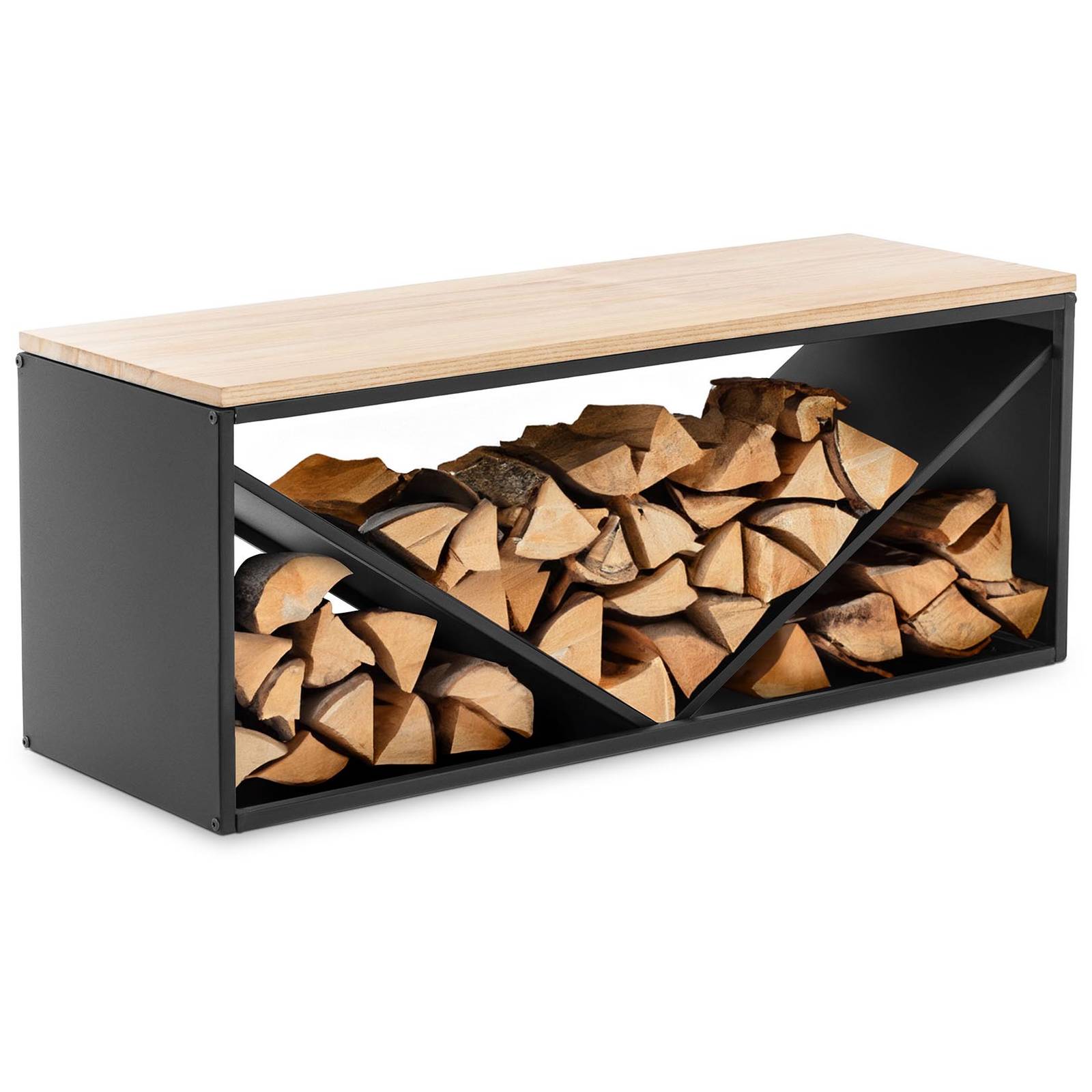 Range bûche - hillvert - Bonne aération - Banc avec rangement pour le ...