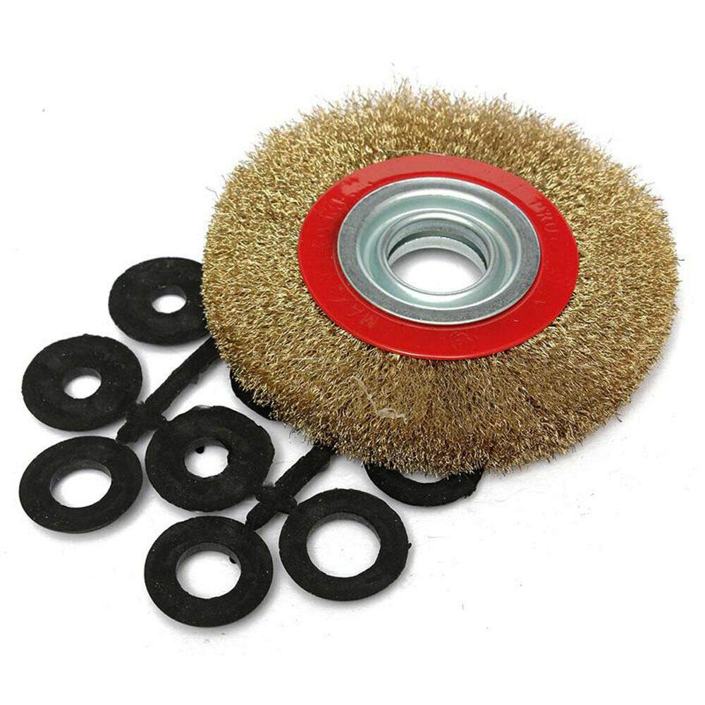 Brosse circulaire à fils d'acier 200 mm 1PC - 10 adaptateurs 13/ 16/ 22 ...