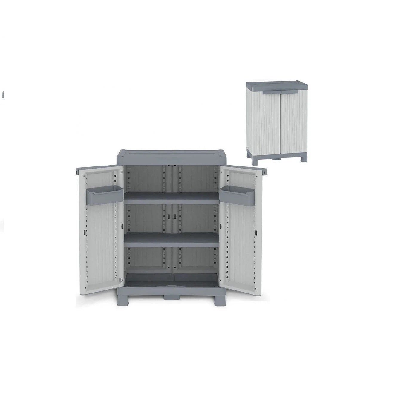 Meuble de rangement bas en plastique avec 2 portes cm 70x44 96h | Leroy ...