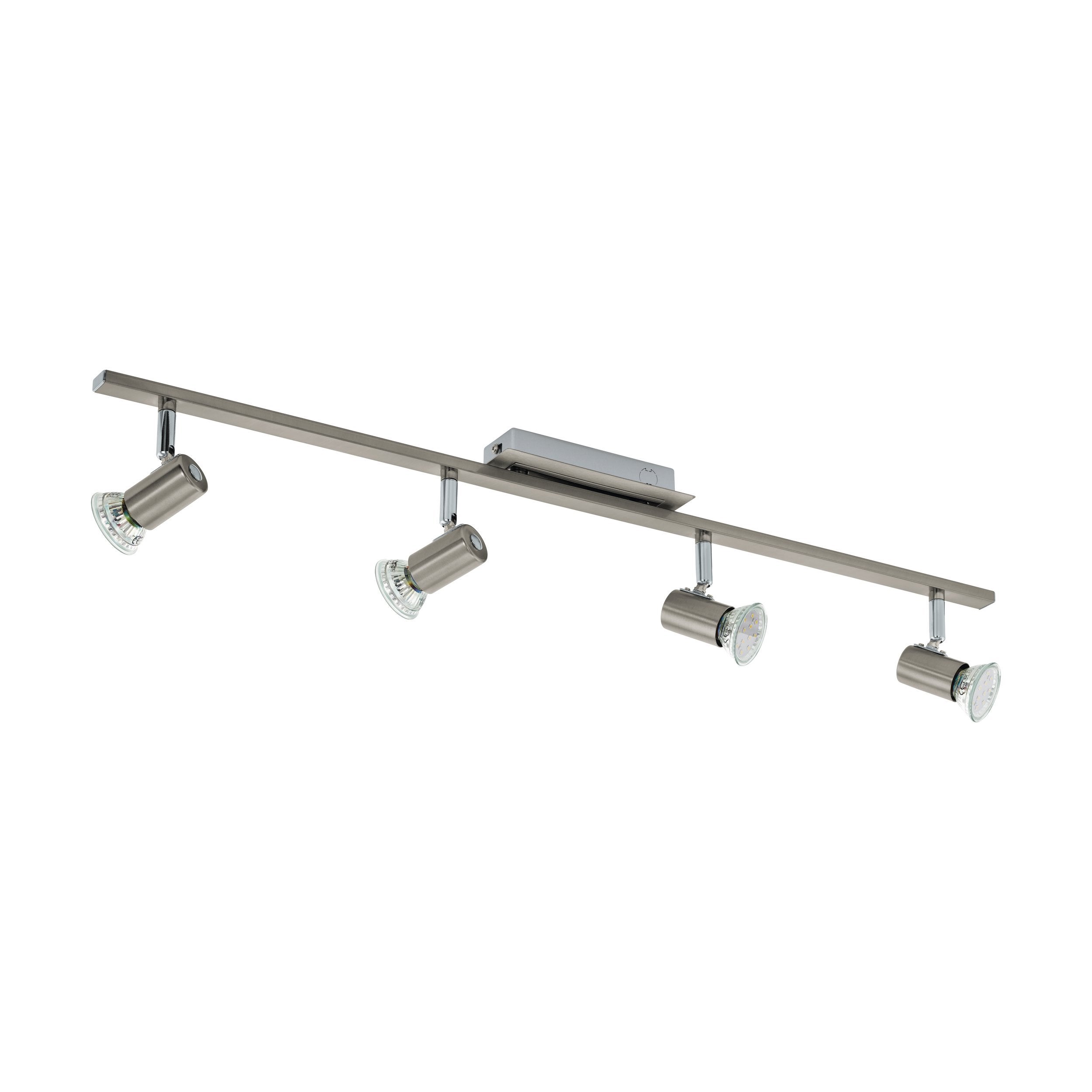 Spot EGLO Spot ROTTELO GU10 4X4,6W en acier nickel mat et chrome ...