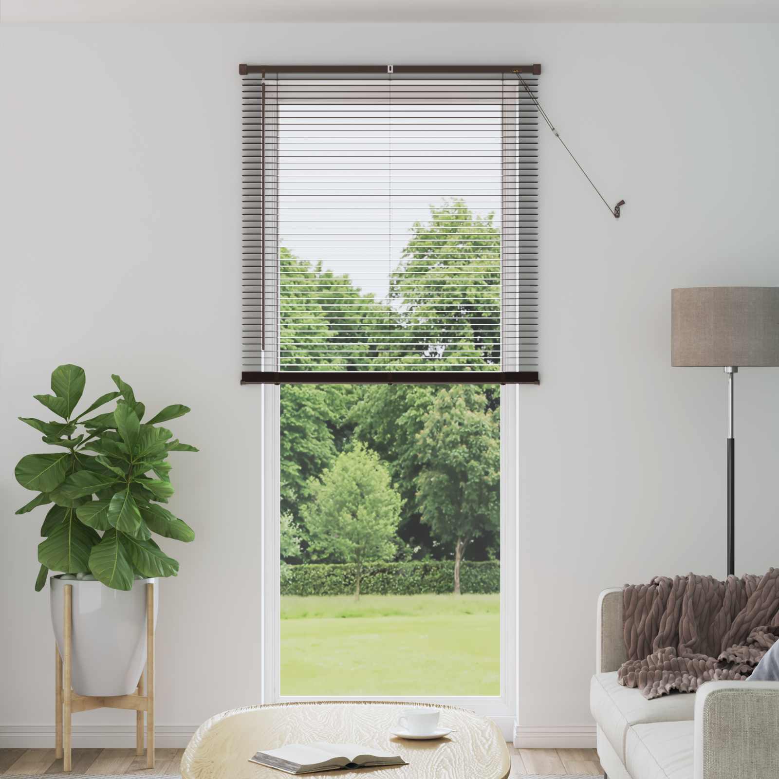 Persiana Veneciana Marrón Oscuro con Patrón 213 x 80 cm PVC | Leroy Merlin