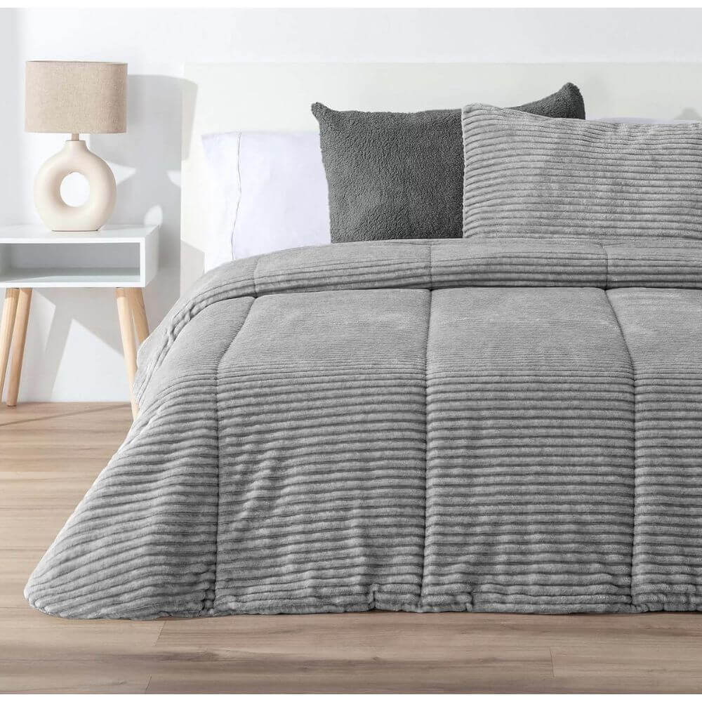 MANTEROL Edredon Comforter New Lines Melange Jaspeado Rayas Gris c.12 ...