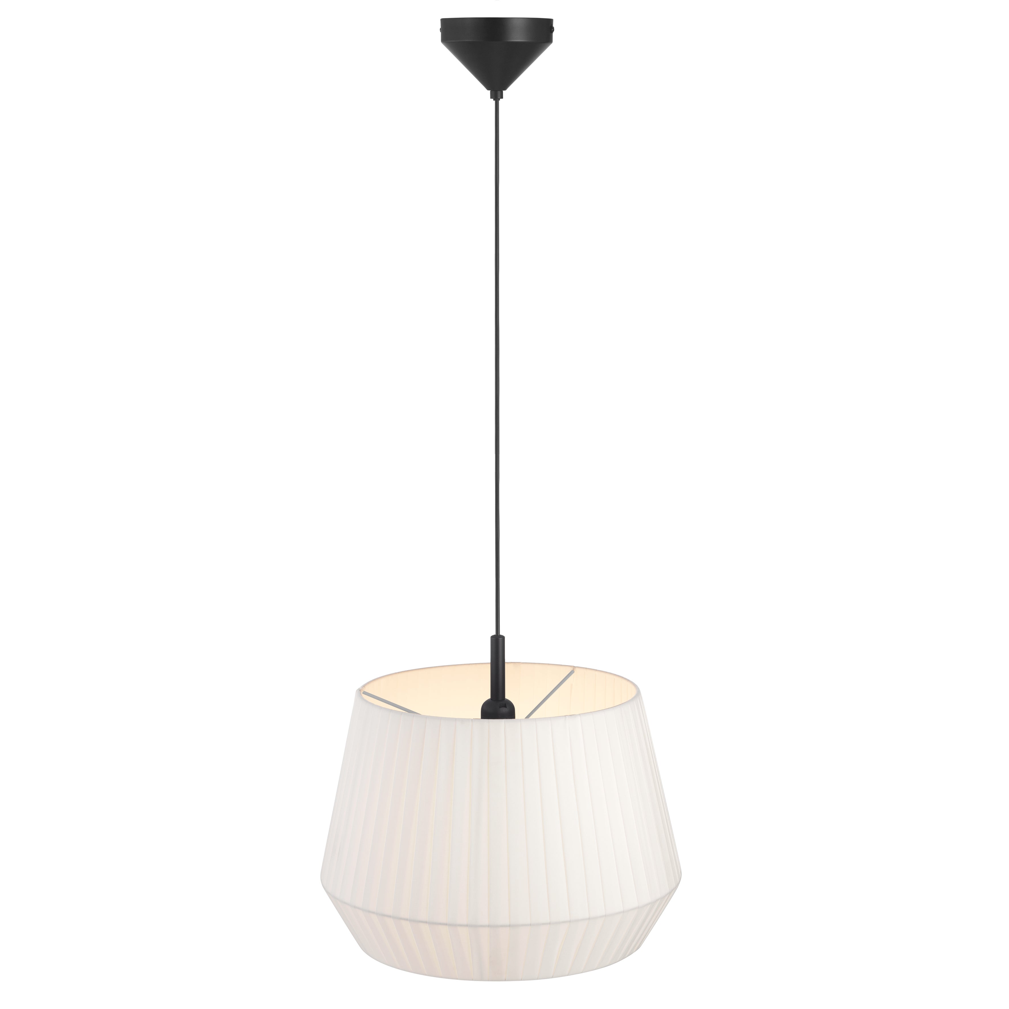 Lámpara de techo nórdico negro con pantalla de algodón blanco ø40cm ...