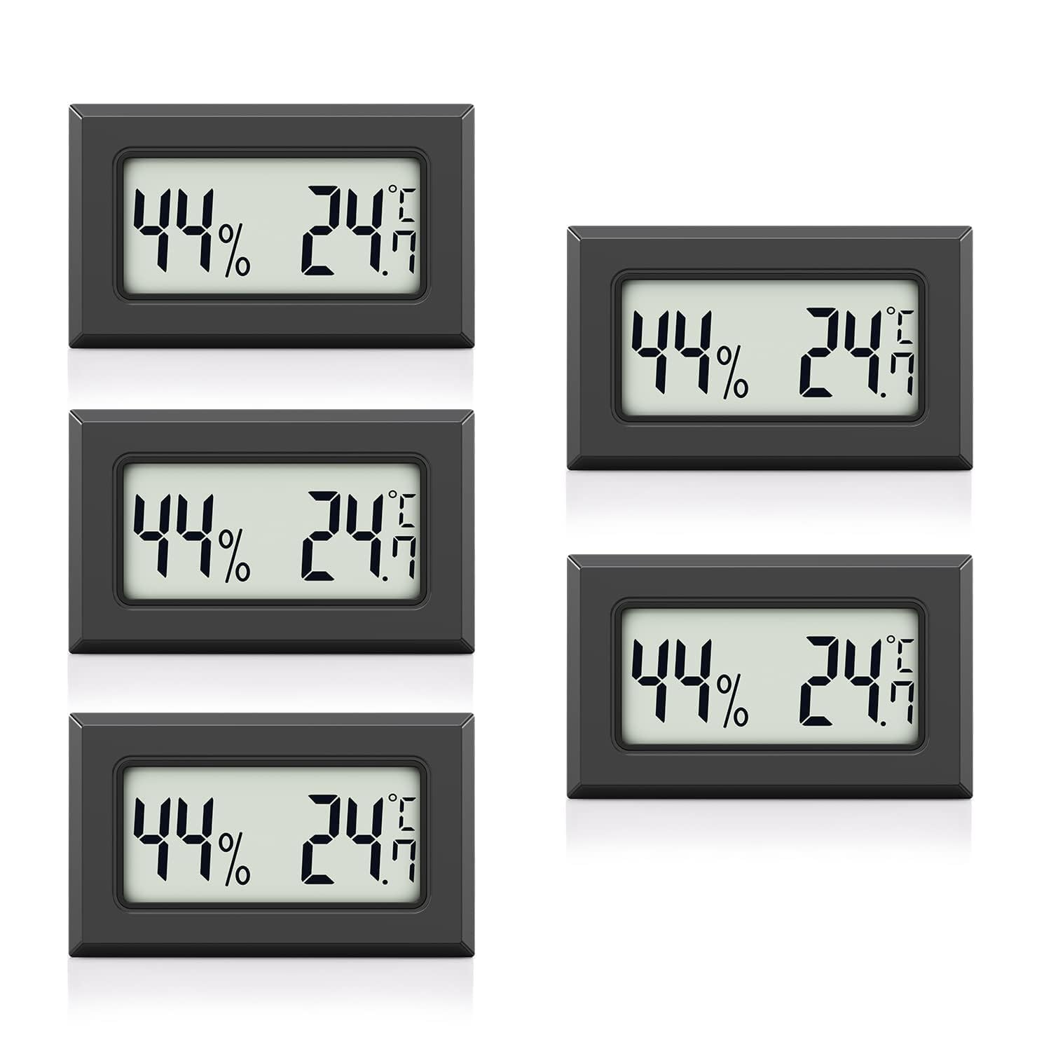 5 unidades de termómetro higrómetro interior: termómetro interior de ...