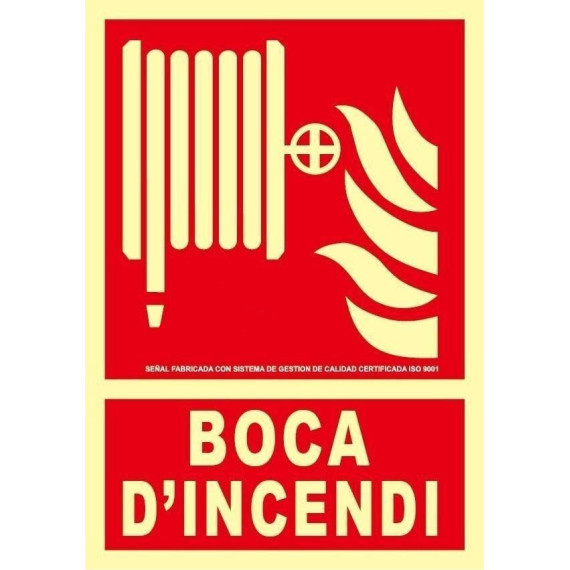 Señal de extinción en catalán Boca D´Incendi 210 x 300 mm Clase A ...