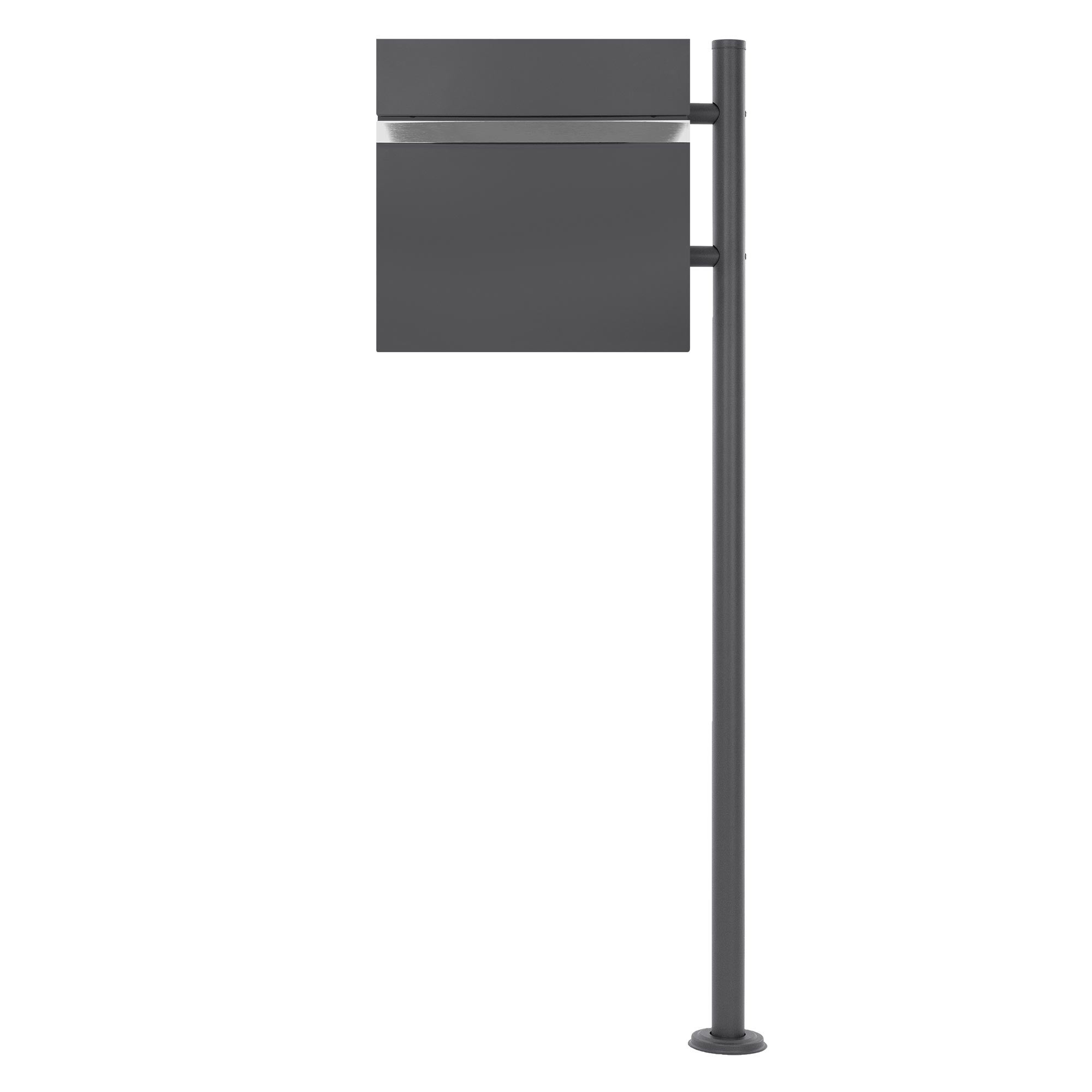 Boîte aux lettres sur pied anthracite acier revêtu poudre compartiment ...