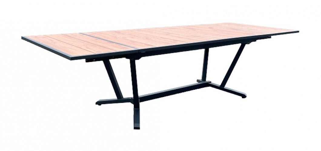 Table extensible - ELENA - Aluminium époxy graphite - Plateau lames ...