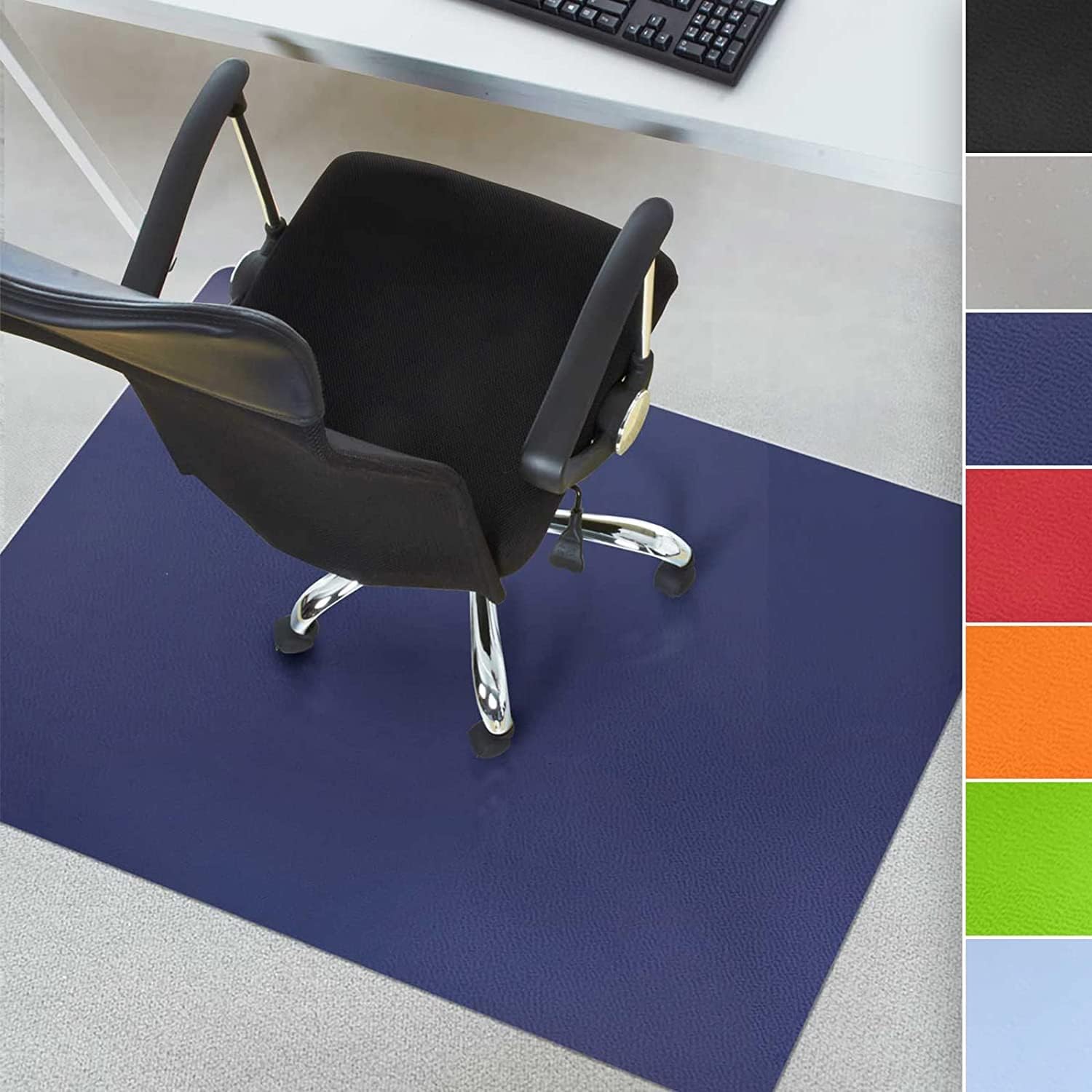 Tapis protège-sol Pour chaise de bureau, Épaisseur : 1,9 mm, Bleu foncé ...