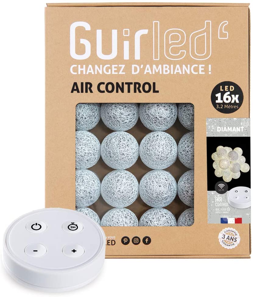 Guirlande lumineuse boules coton LED USB - Télécommande sans fil ...