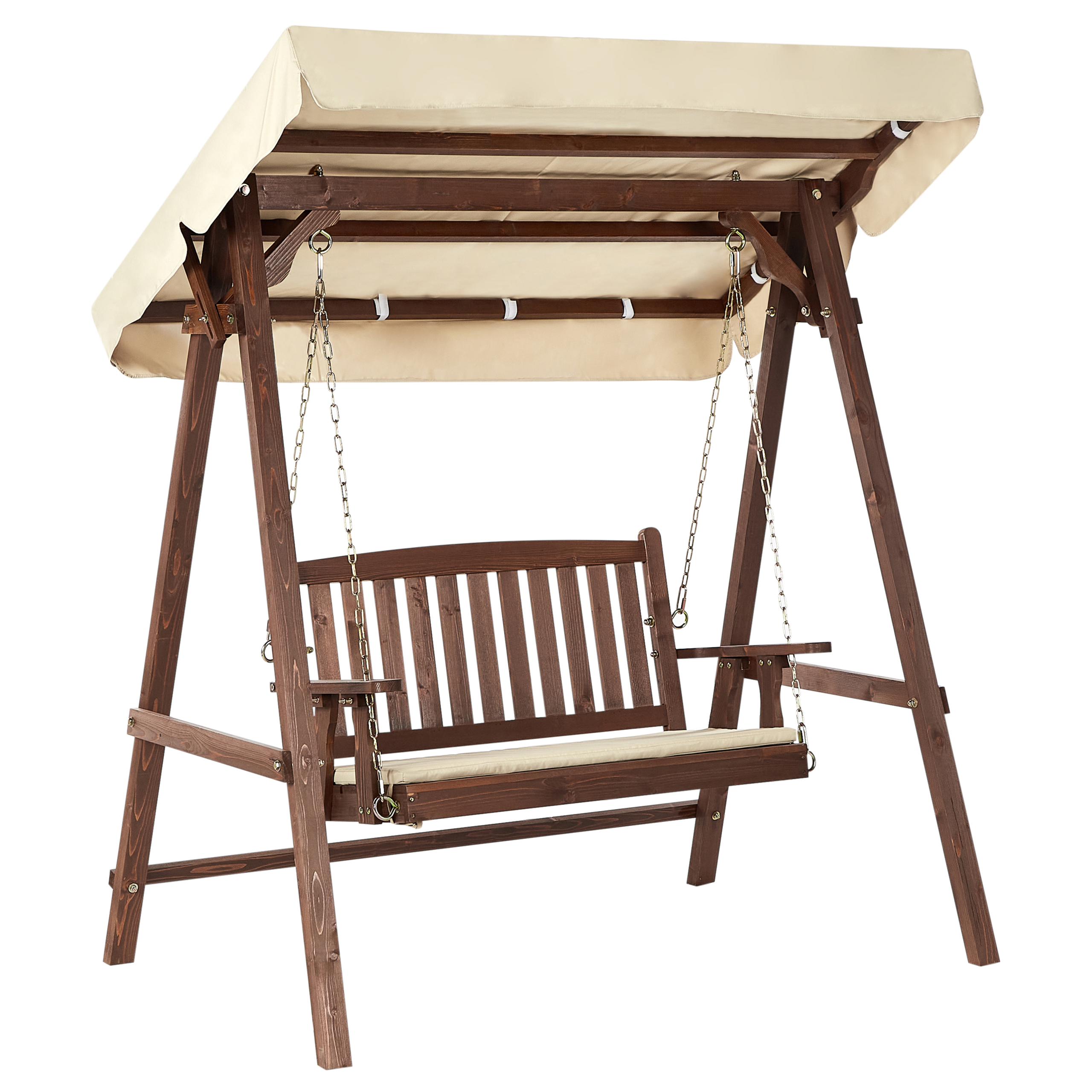 Balancelle de jardin CAVIOLA Bois d’épicéa Marron foncé | Leroy Merlin