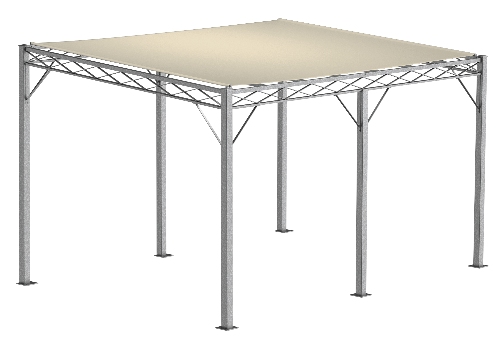 Pergola moderno Sicilia 3 x 4 m, gazebo da giardino stablie, con coperture parasole, zincatura a ...