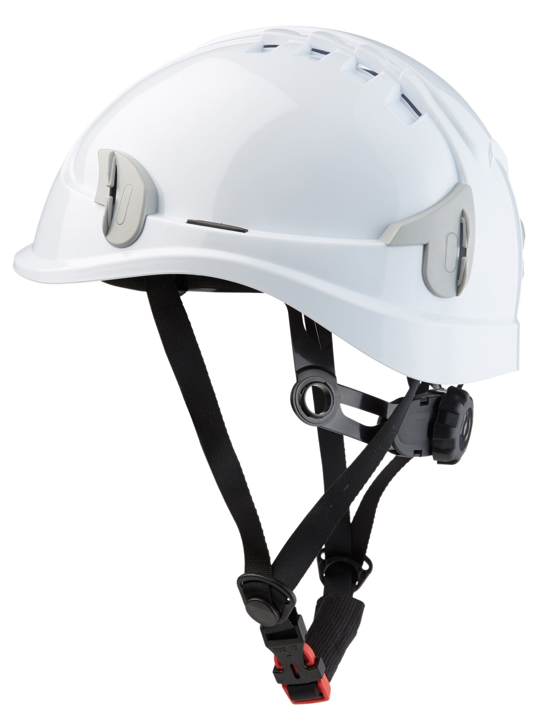 Casque de Monteur Aéré Blanc Polycarbonate - Jugulaire 4 Points - Serre ...