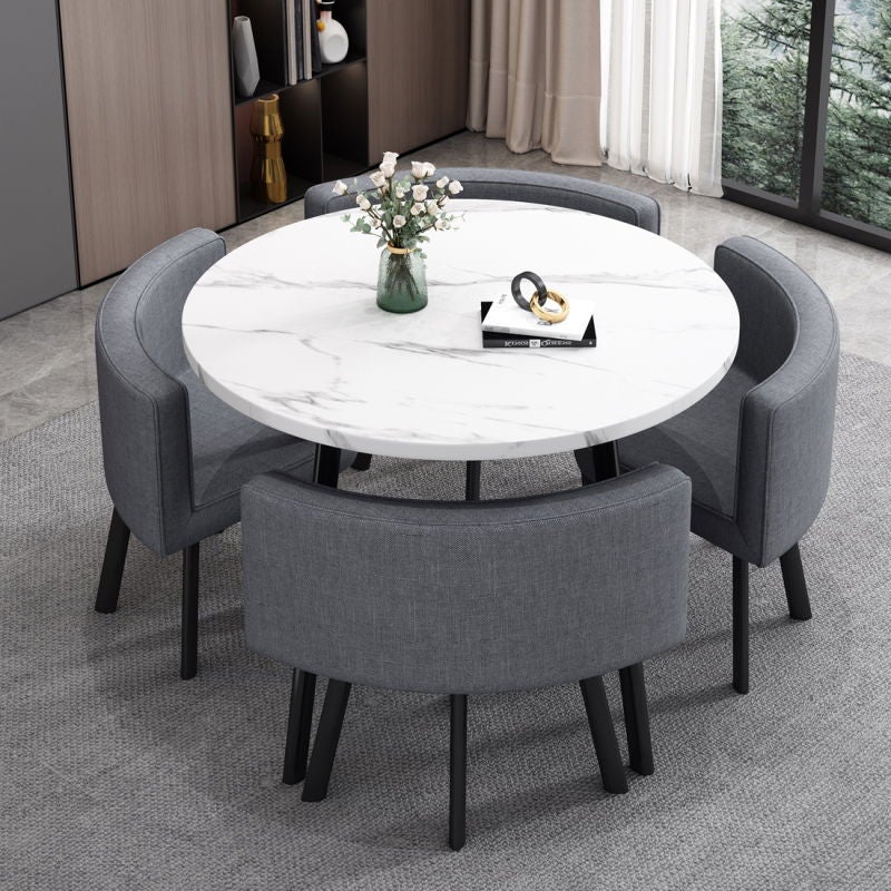 Table à manger ronde et chaises encastrable PopUp - Couleur table pop ...