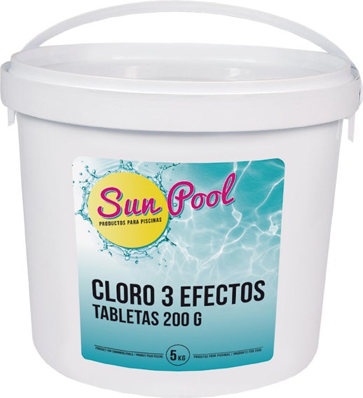 Cloro 3 efectos Sun Pool. Bote 5kg en tabletas de 200g . SU0905 ...
