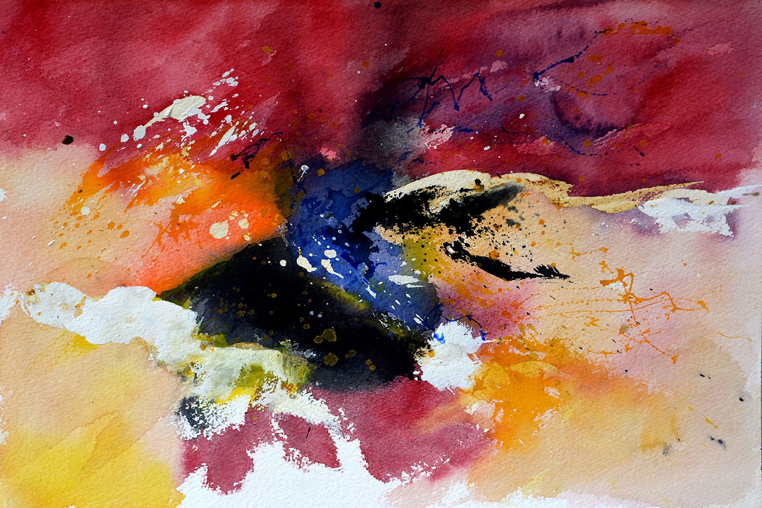Tableau peint abstraite aquarelle - 60x40cm | Leroy Merlin