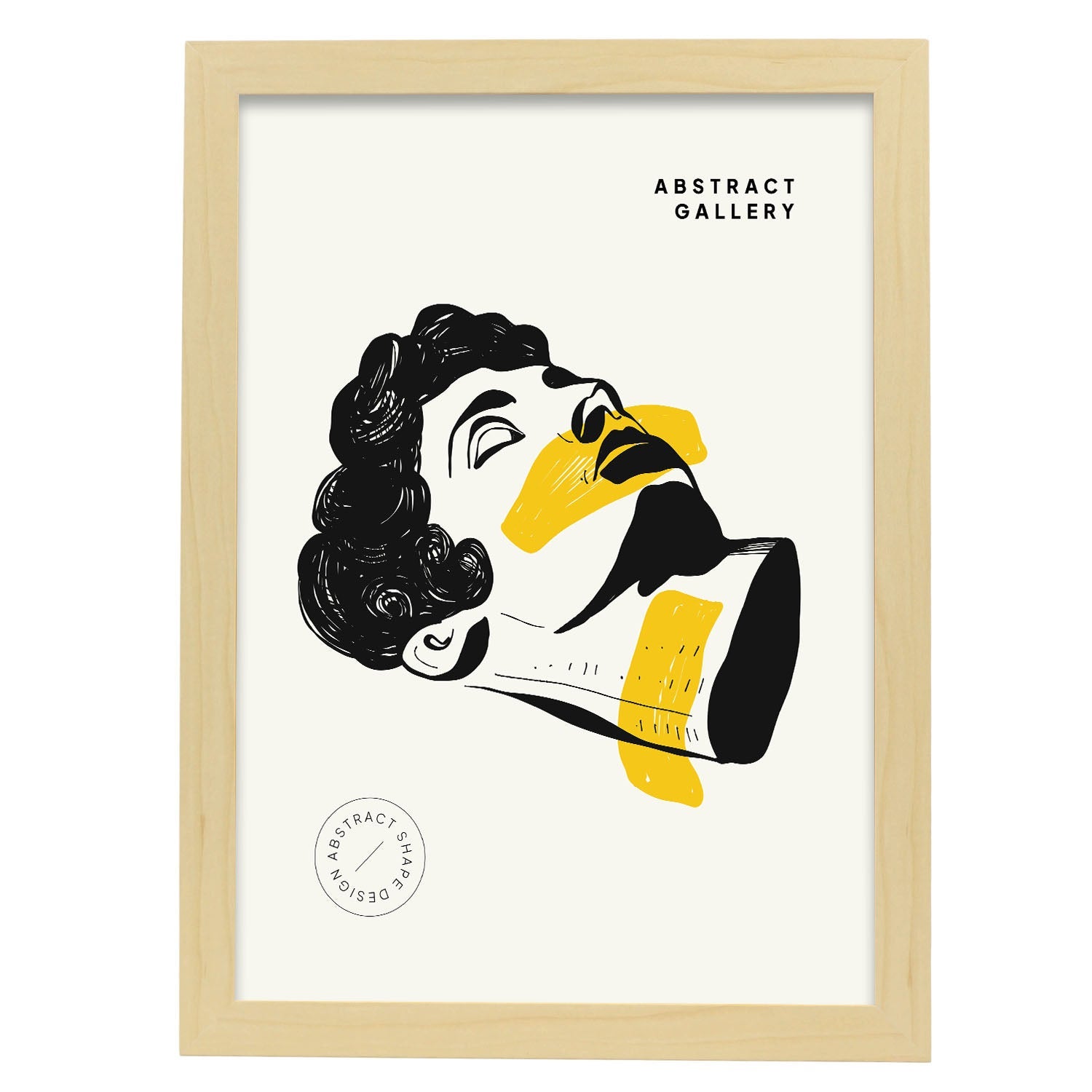 Nacnic Illustrations À L'encre Noire Et Jaune. Hermès Tête ...